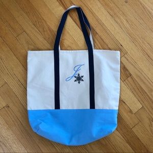 Bags | Cursive J Canvas Tote Bag | Poshmark
